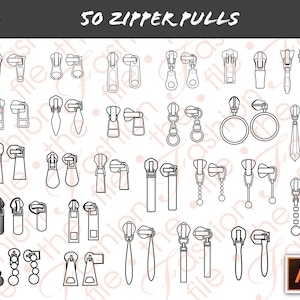 56 ZIPPER TEETH Brushes + 50 PULLS for Fashion Flats • Adobe ...