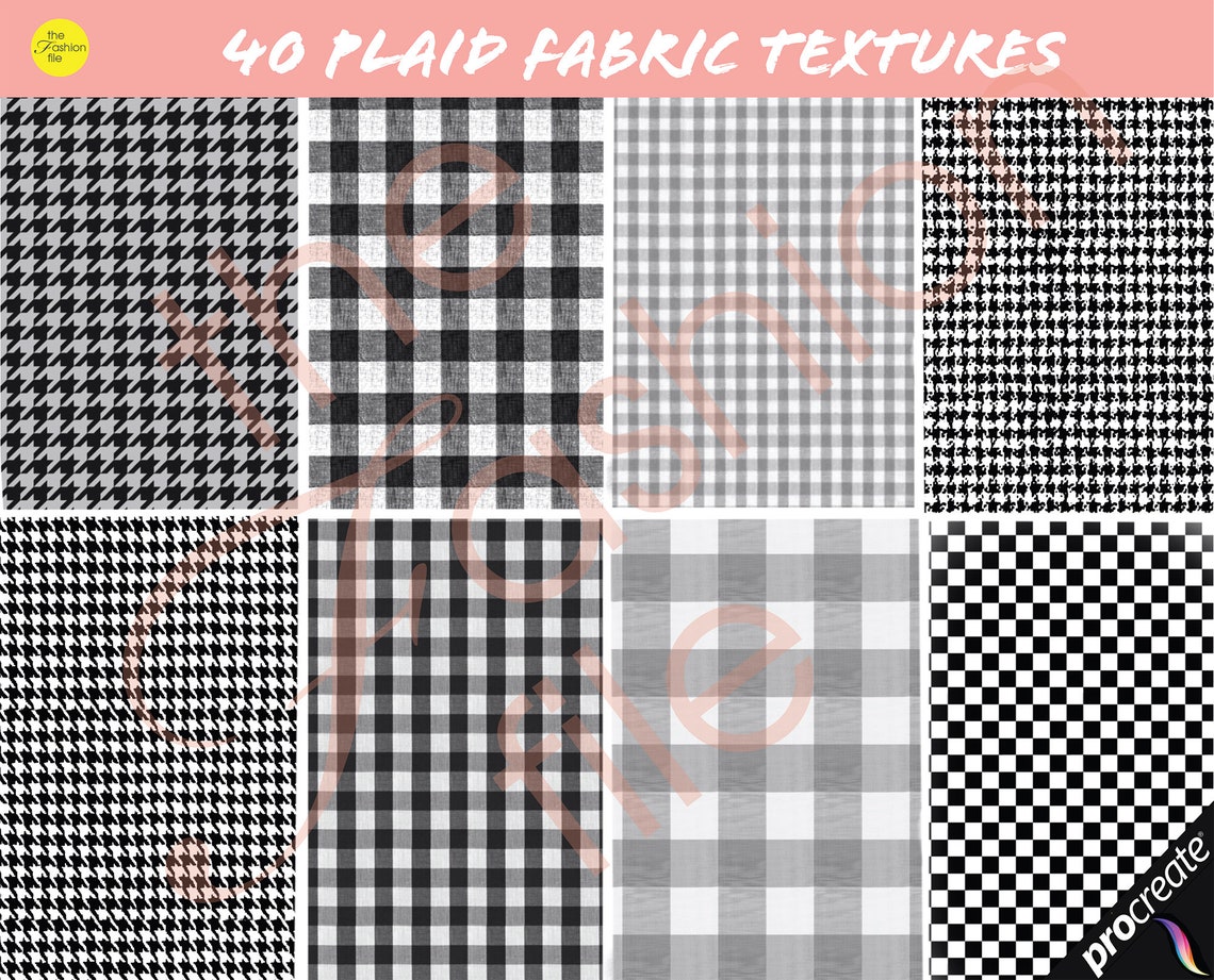 40 PROCREATE PLAID TEXTURES Procreate Brush Plaid Tartan - Etsy