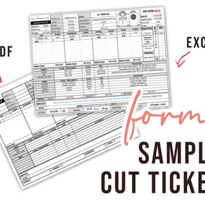 Fashion Design SAMPLE CUT TICKET Form Formatted for auto | Etsy