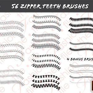 56 ZIPPER TEETH Brushes + 50 PULLS for Fashion Flats • Adobe ...