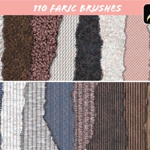 110 PROCREATE FABRIC TEXTURE Brushes Realistic Knits Fishnet Wool ...