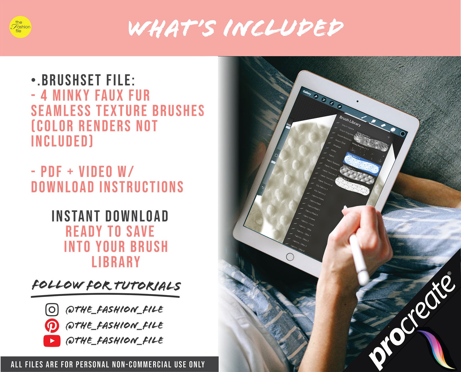 4 PROCREATE FABRIC TEXTURES Fabric Brushes Faux Fur Coat Jacket ...