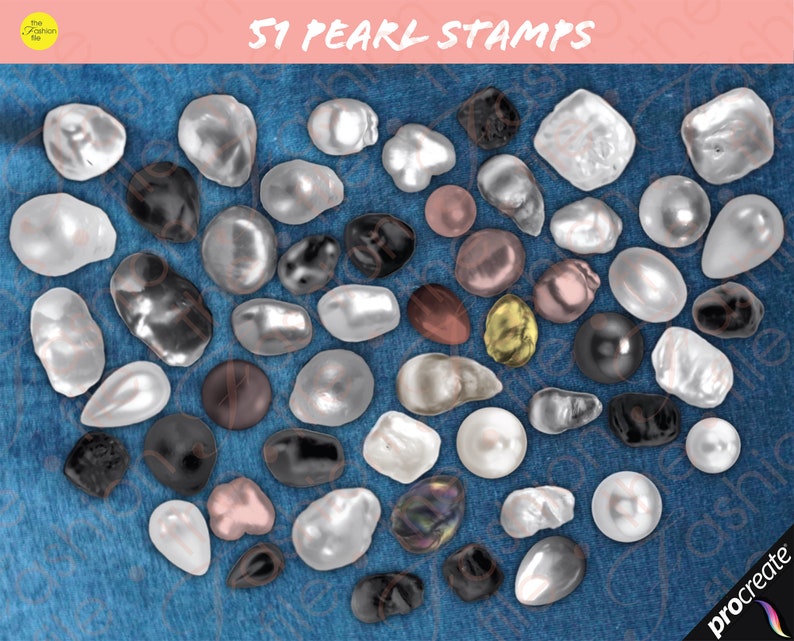 68 PROCREATE PEARL BRUSHES • Fashion Jewels Jewelry Stamps + String ...