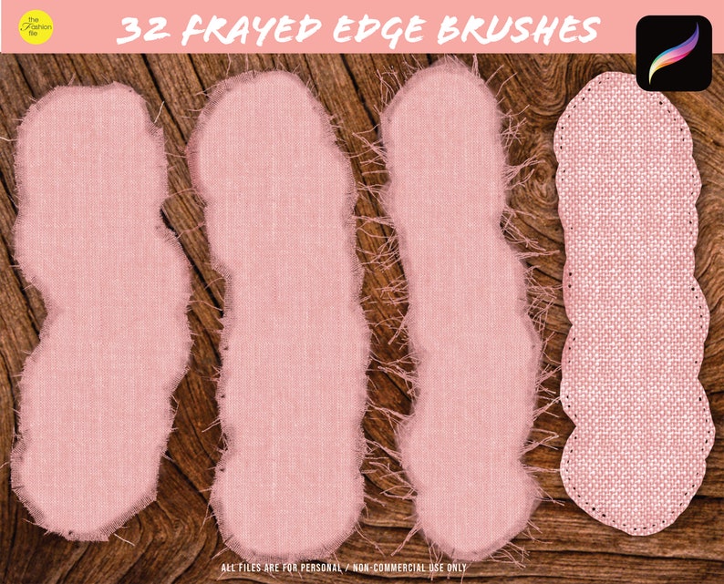 32 PROCREATE FRAYED Edge FABRIC Torn Cut Textiles Ripped Denim Fashion ...