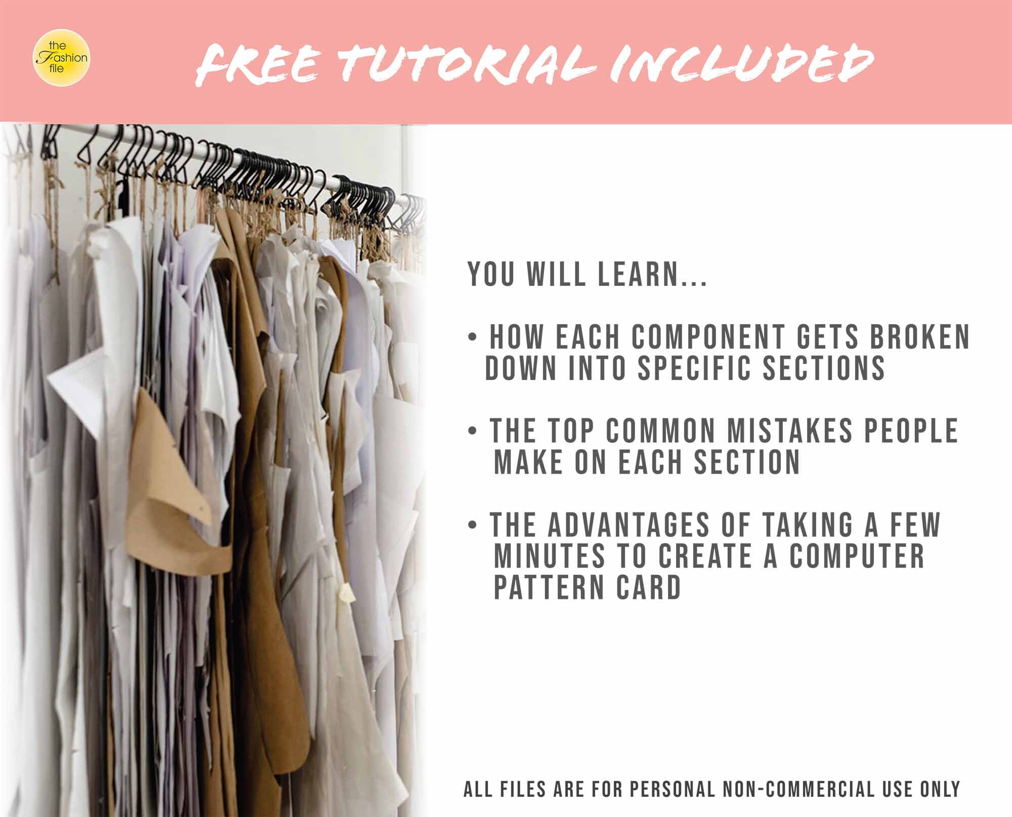 Fashion PATTERN CARD TEMPLATE Excel & Blank Pdf Forms - Etsy