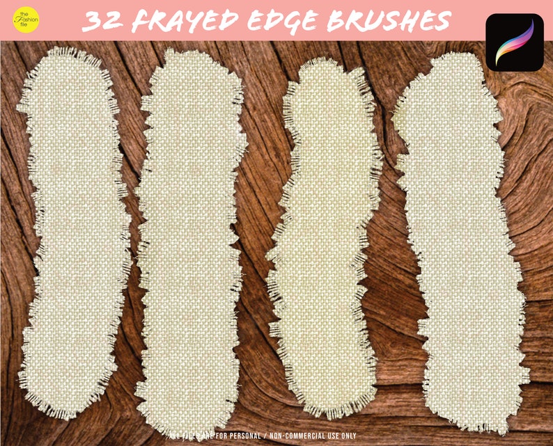 32 PROCREATE FRAYED Edge FABRIC Torn Cut Textiles Ripped Denim Fashion ...