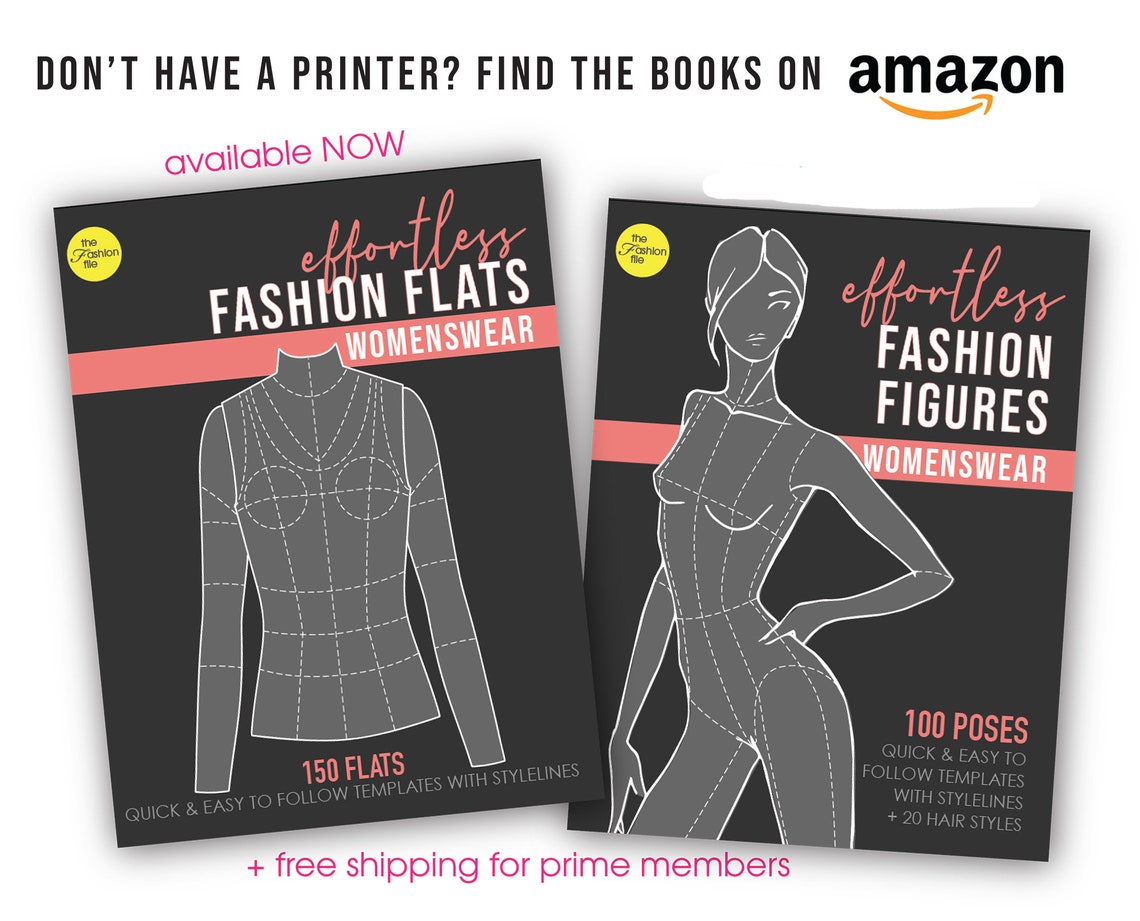 FASHION DESIGN TEMPLATE Pdf Ai Png for Procreate 9-Head | Etsy