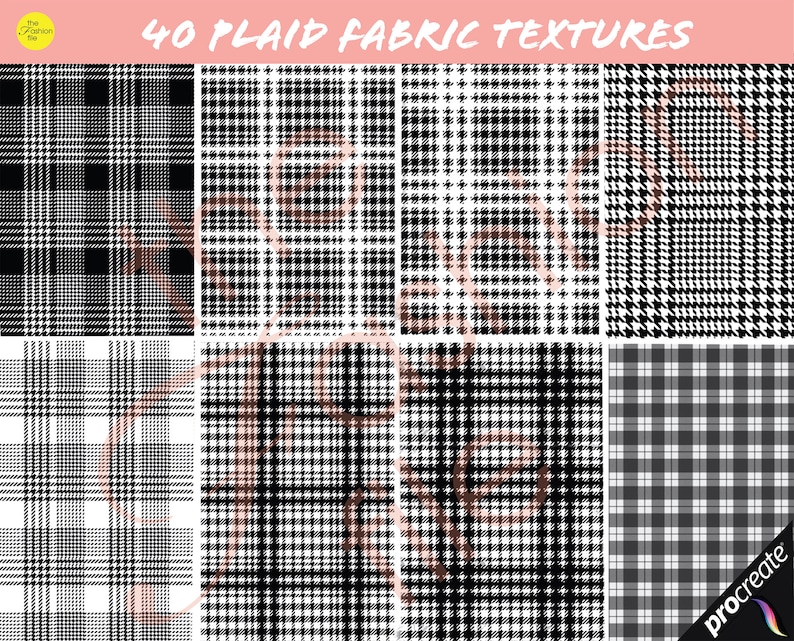 40 PROCREATE PLAID TEXTURES • Procreate Brush Plaid Tartan Checks ...
