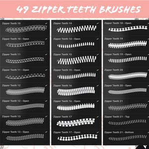 145 PROCREATE FASHION BRUSHES • 96 Zipper Pull Stamps + 49 Zipper Teeth ...
