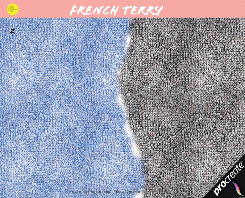 4 PROCREATE FABRIC TEXTURES • French Terry Cloth Towel Jogger Hoodie ...