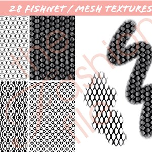 28 PROCREATE FISHNET TEXTURES • Procreate Brush Tulle Netting Mesh Lace ...