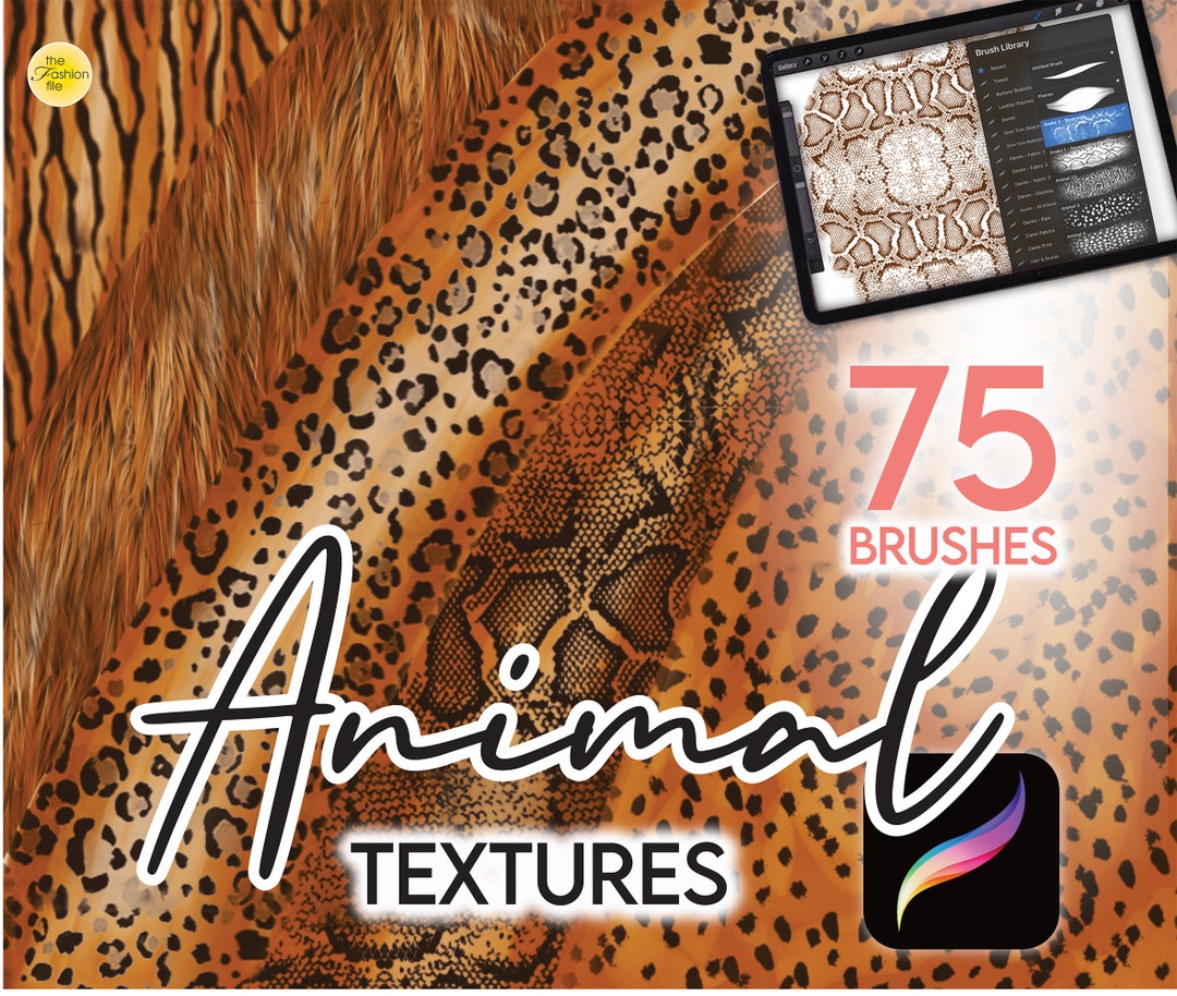 75 PROCREATE ANIMAL TEXTURES • Procreate Brush Leopard Cheetah Tiger ...
