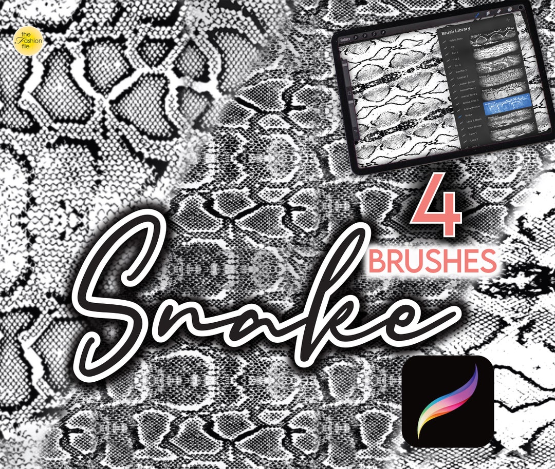 4 PROCREATE SNAKE TEXTURES • Brush Reptile Leather Fashion Clothing ...