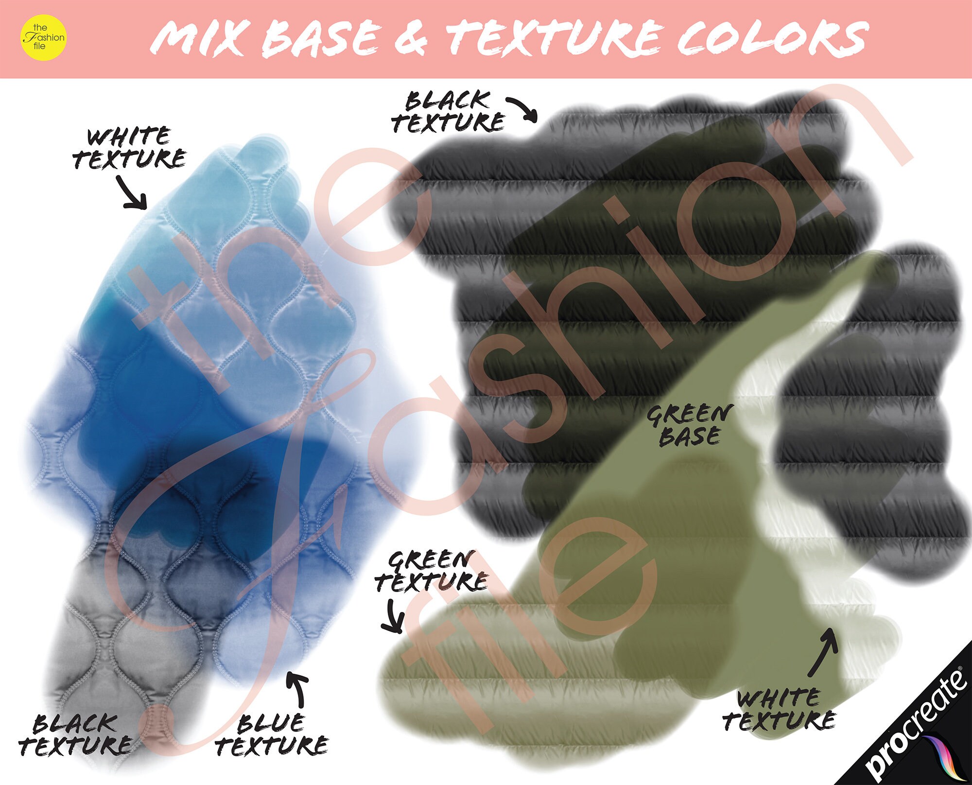 30 PROCREATE QUILTED TEXTURES • Procreate Brushes Puffer Jacket Blanket ...