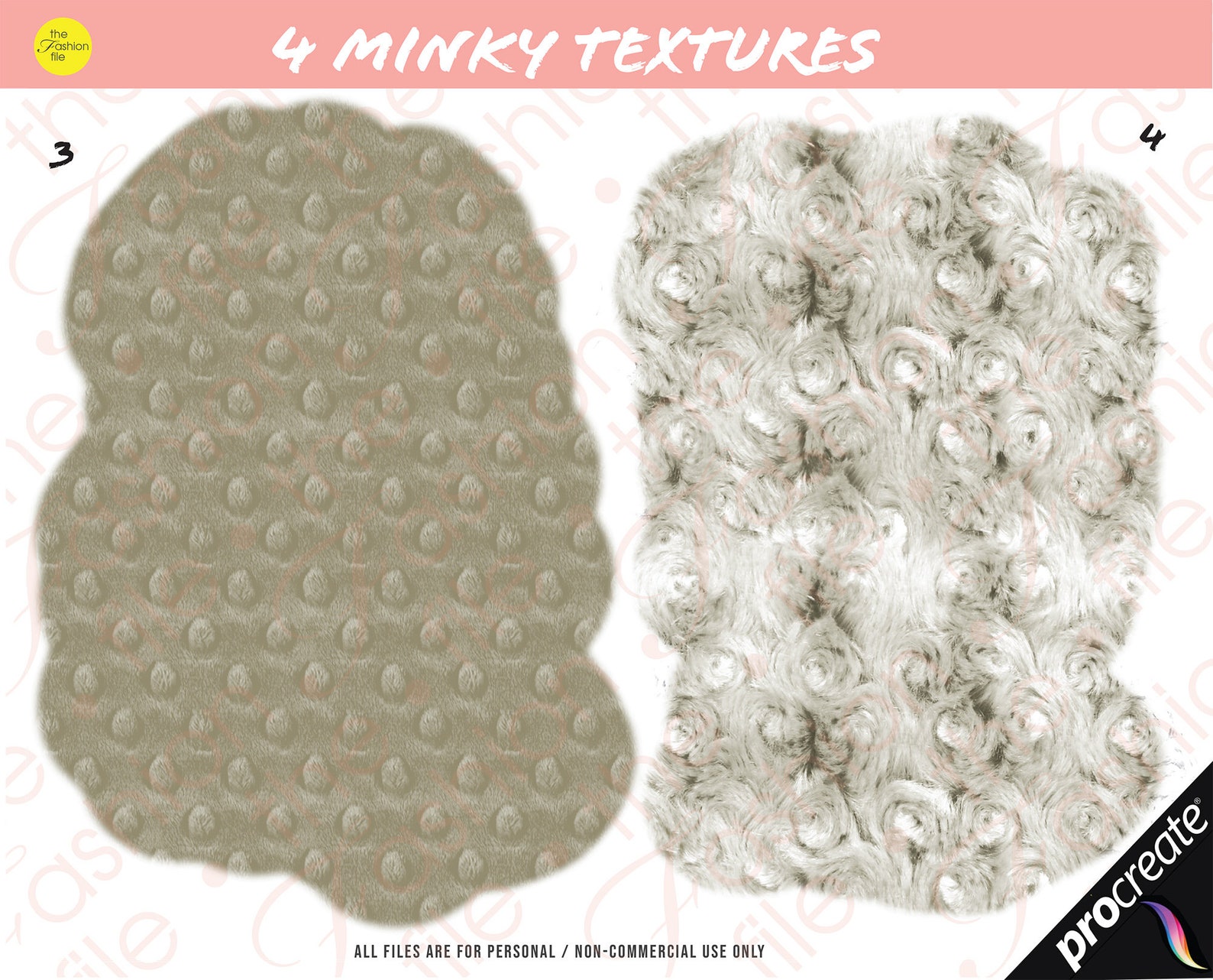 4 PROCREATE FABRIC TEXTURES Fabric Brushes Faux Fur Coat Jacket ...