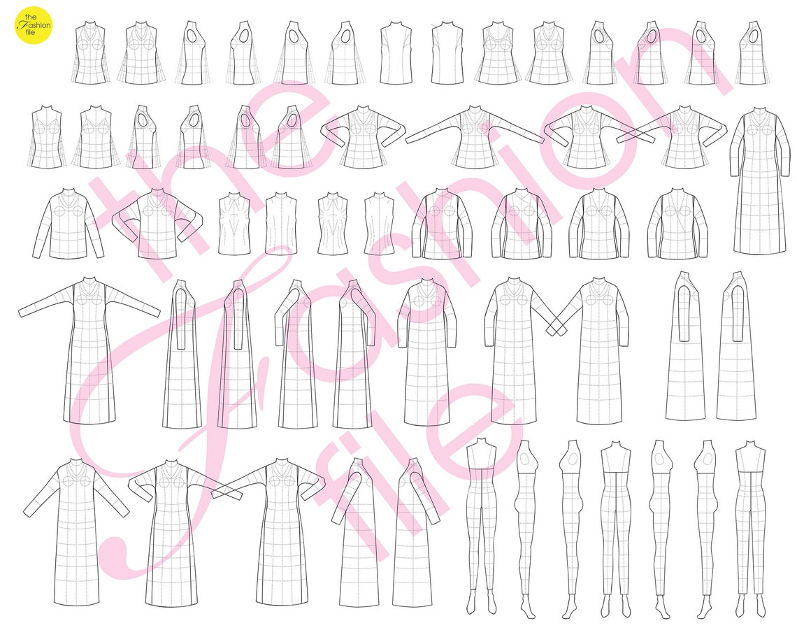 FASHION SKETCH TEMPLATES Pdf Ai and Png for Procreate | Etsy