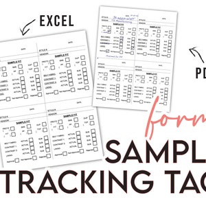 Fashion Designer SAMPLE TRACKING TAG Template Pdf and Excel | Etsy