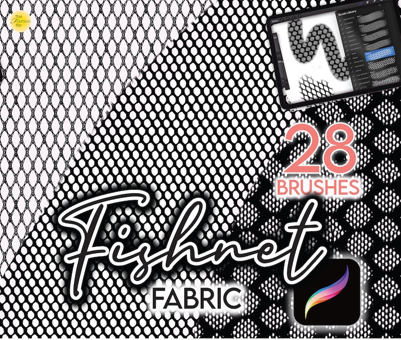 28 PROCREATE FISHNET TEXTURES • Procreate Brush Tulle Netting Mesh Lace ...