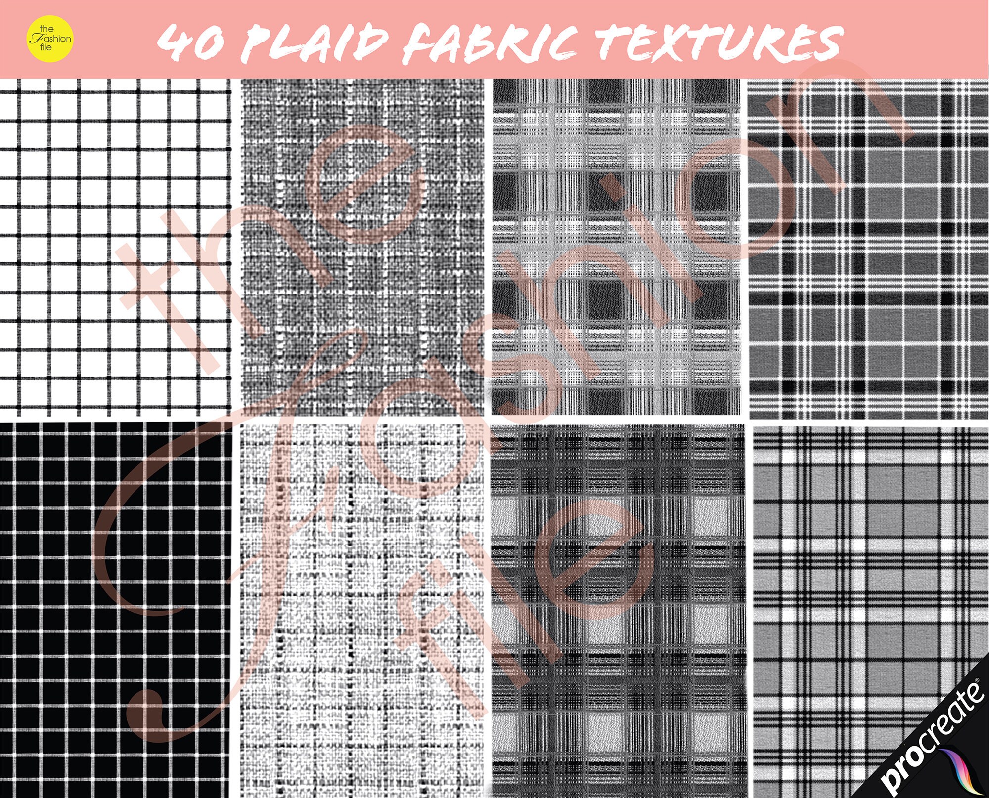 40 PROCREATE PLAID TEXTURES Procreate Brush Plaid Tartan - Etsy