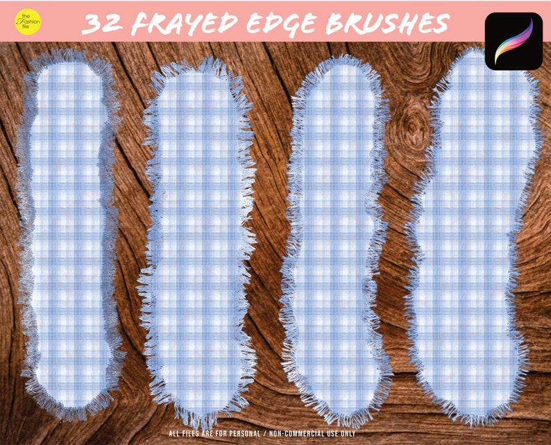 32 PROCREATE FRAYED Edge FABRIC Torn Cut Textiles Ripped Denim Fashion ...