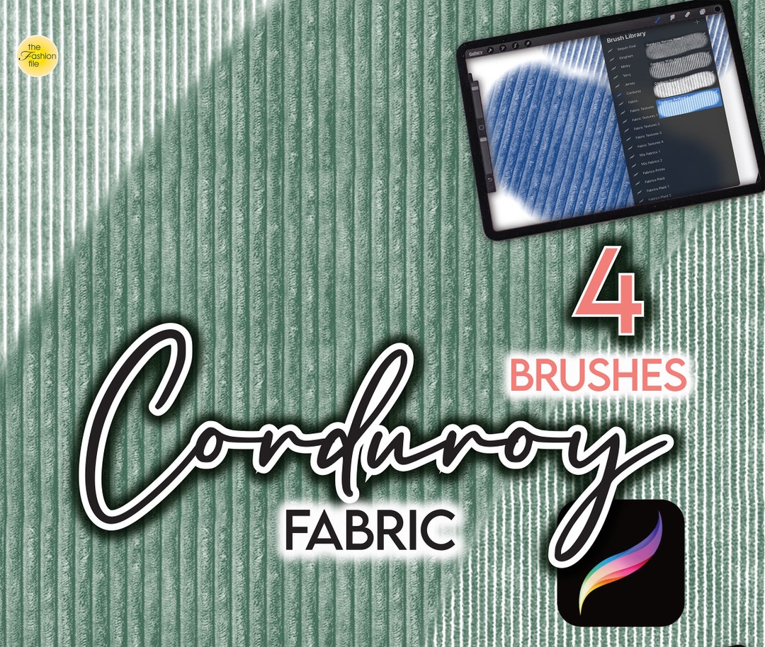 4 PROCREATE FABRIC TEXTURES • Corduroy Fabric Textile Fashion Design ...