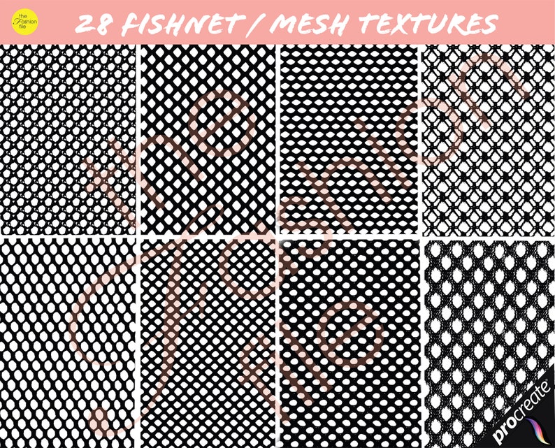28 PROCREATE FISHNET TEXTURES Procreate Brush Tulle Netting - Etsy