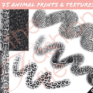 75 PROCREATE ANIMAL TEXTURES • Procreate Brush Leopard Cheetah Tiger Zebra Cow Snake Fur Leather ...