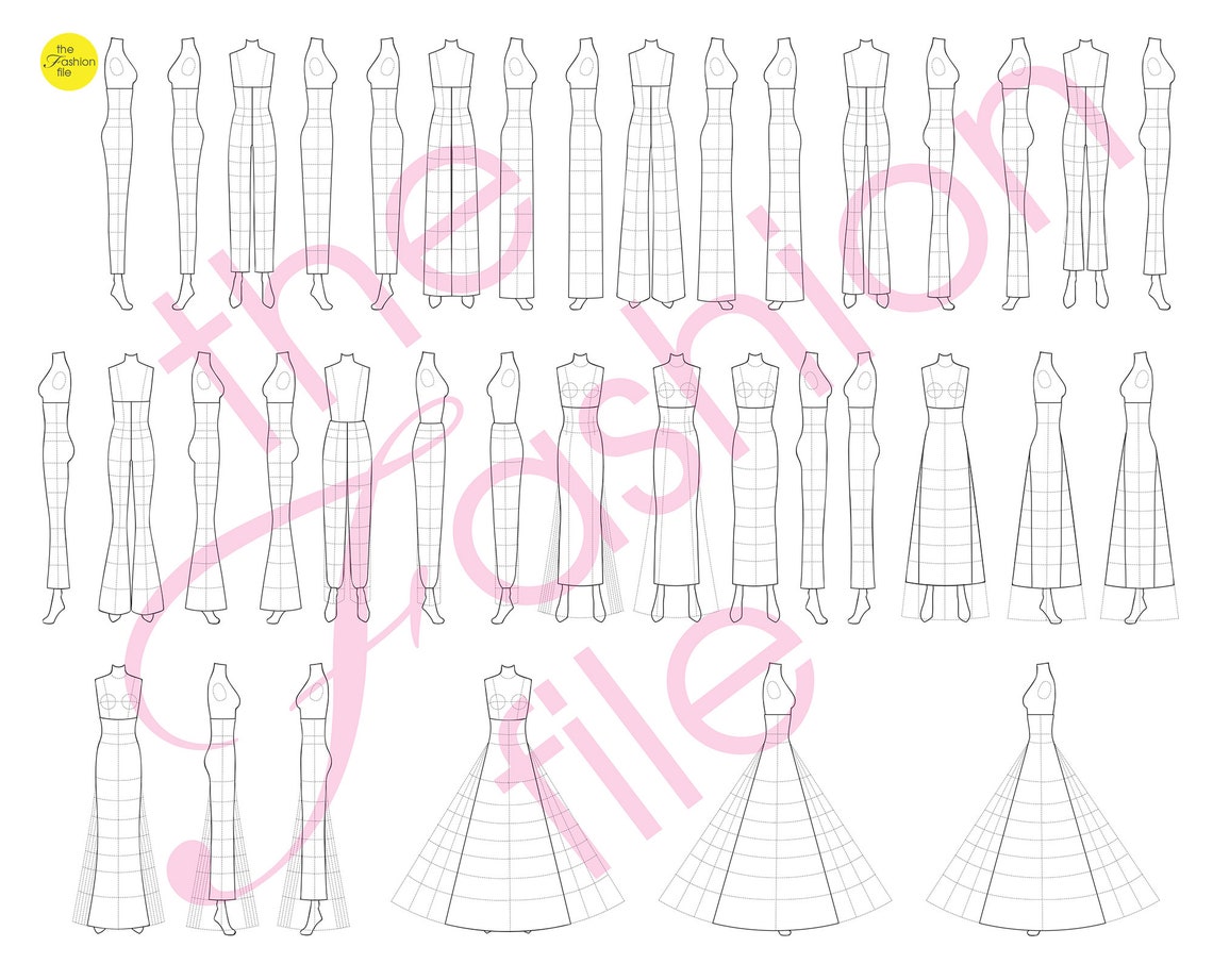 FASHION SKETCH TEMPLATES Pdf Ai and Png for Procreate | Etsy