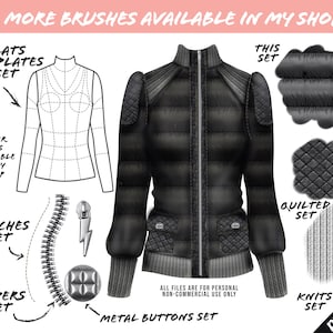 4 PROCREATE PUFFER TEXTURES Brushes Puffer Jacket Streetwear Blanket ...