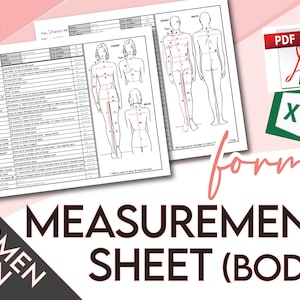 Fashion Template Women & Men BODY MEASUREMENT SHEETS • Sewing ...