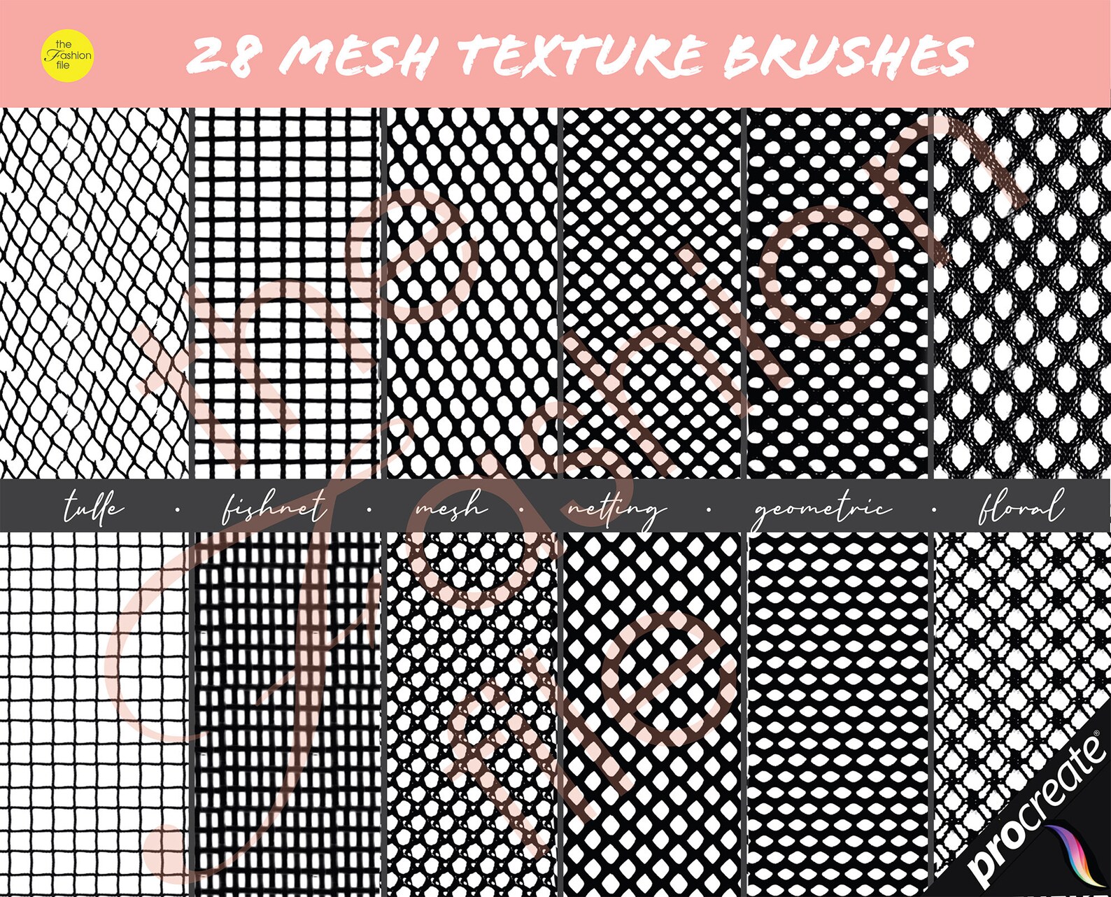 83 PROCREATE FASHION BRUSHES • Lace Fabric Textures Brushes for ...