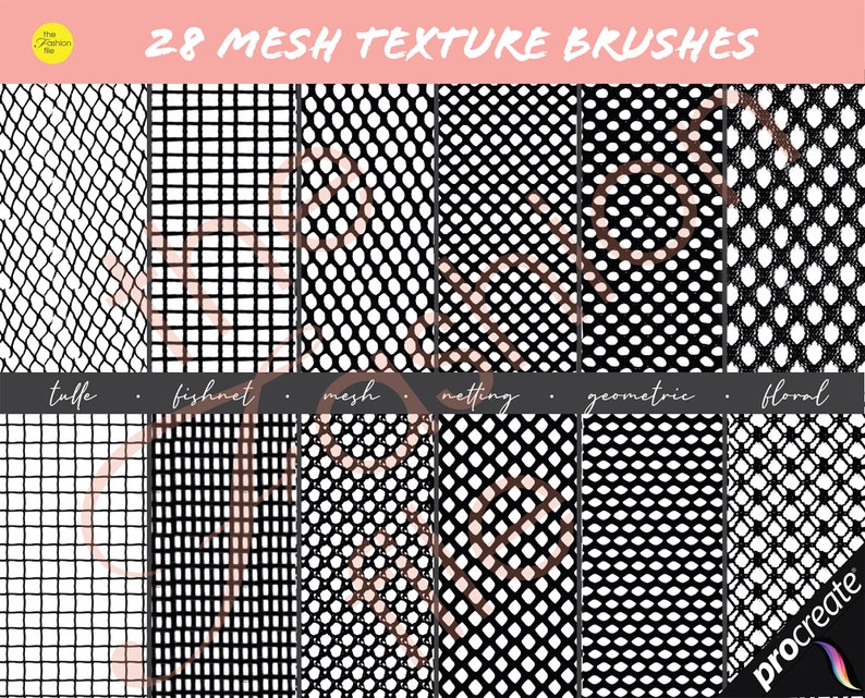 83 PROCREATE FASHION BRUSHES • Lace Fabric Textures Brushes for ...