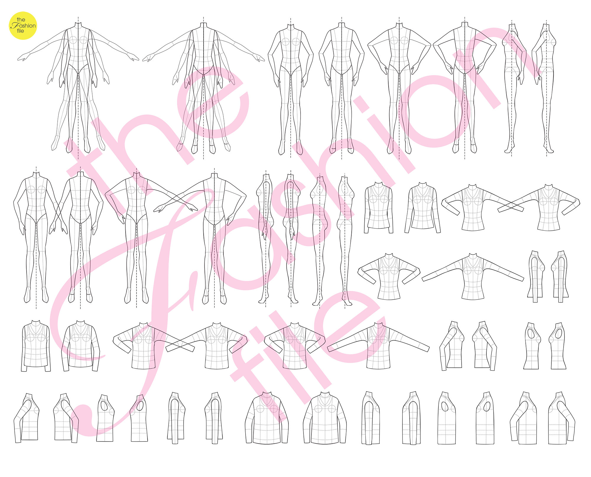 FASHION SKETCH TEMPLATES Pdf Ai and Png for Procreate | Etsy