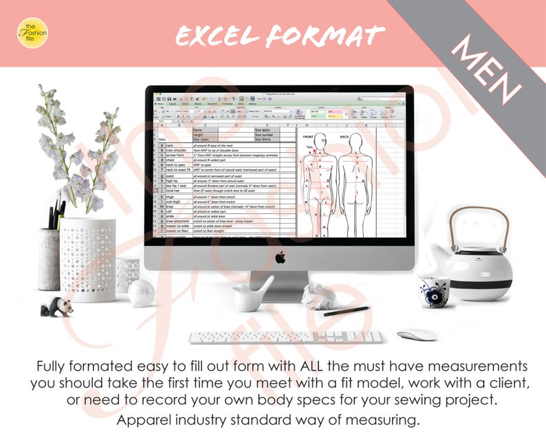 Fashion Template Men's BODY MEASUREMENT Sheet Sewing - Etsy
