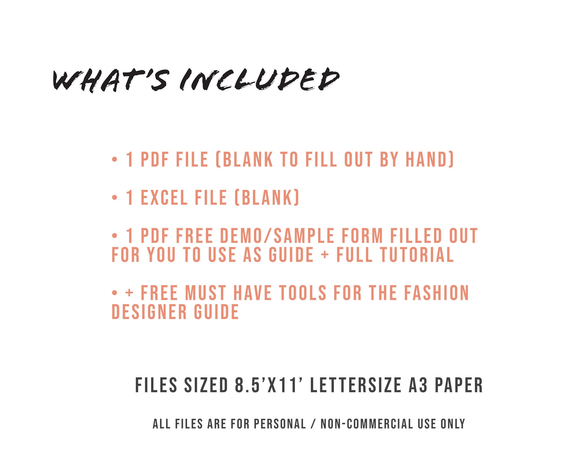 Fashion Design SAMPLE CUT TICKET Form Formatted for Auto - Etsy