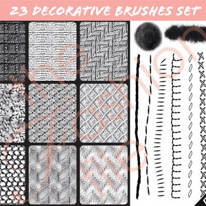92 PROCREATE KNITTED TEXTURE Brushes Realistic Sketch Knits Wool ...