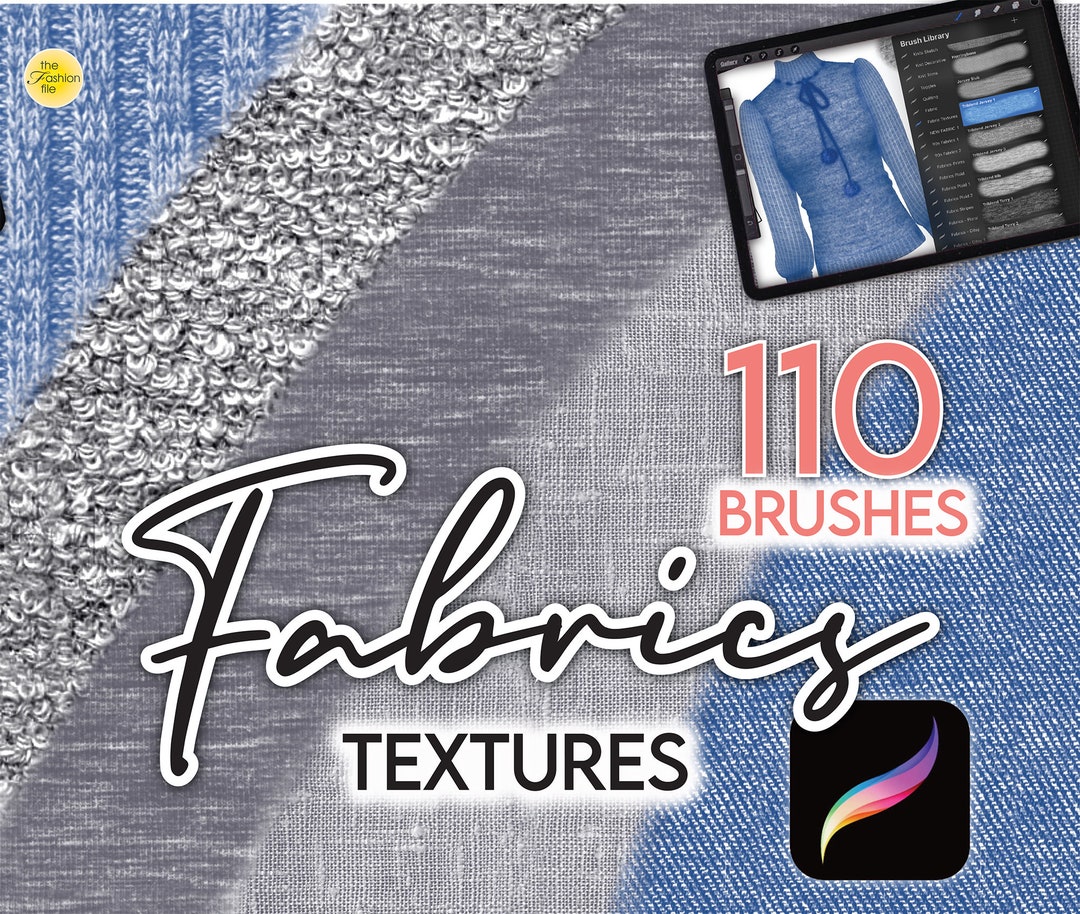 110 PROCREATE FABRIC TEXTURE Brushes Realistic Knits Fishnet Wool ...