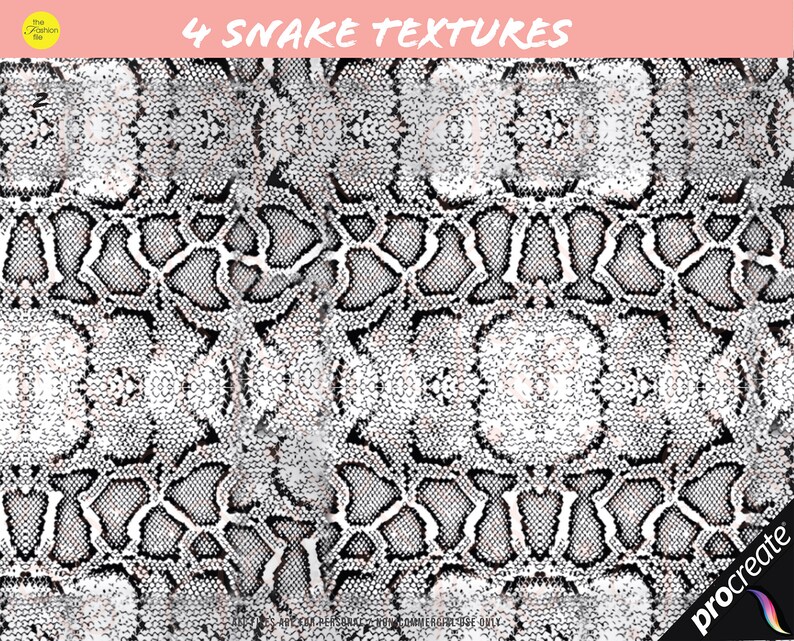 4 PROCREATE SNAKE TEXTURES Brush Reptile Leather Fashion - Etsy