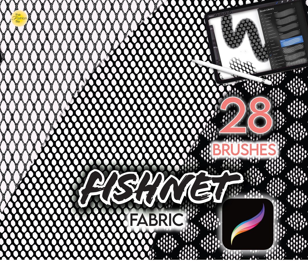 28 PROCREATE FISHNET TEXTURES • Procreate Brush Tulle Netting Mesh Lace ...