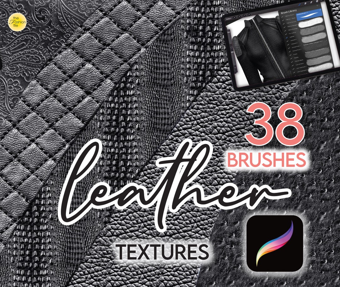 38 PROCREATE LEATHER TEXTURES Procreate Brush Leather Cow Reptile ...