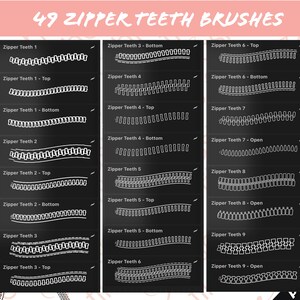 145 PROCREATE FASHION BRUSHES • 96 Zipper Pull Stamps + 49 Zipper Teeth ...