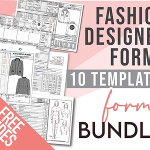 Fashion Designer FORMS TEMPLATES Pack Cost Sheet Pattern | Etsy