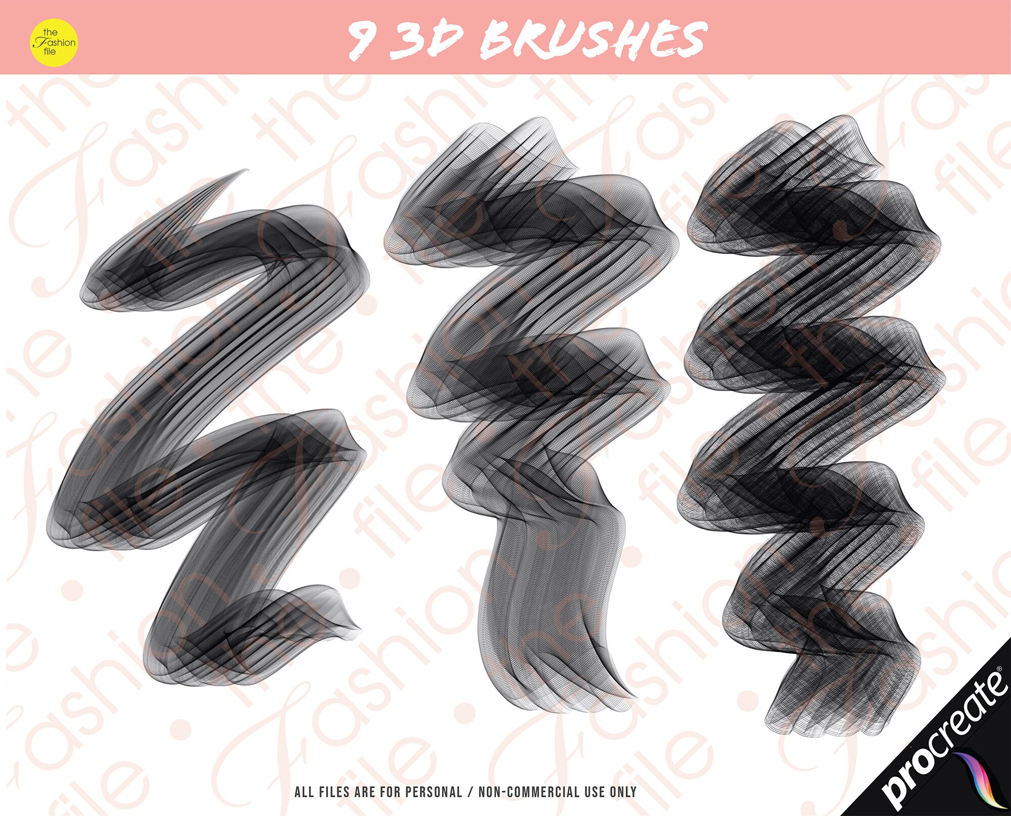 24 PROCREATE TULLE BRUSHES • Fabric Texture Netting Mesh Gown Sketch ...