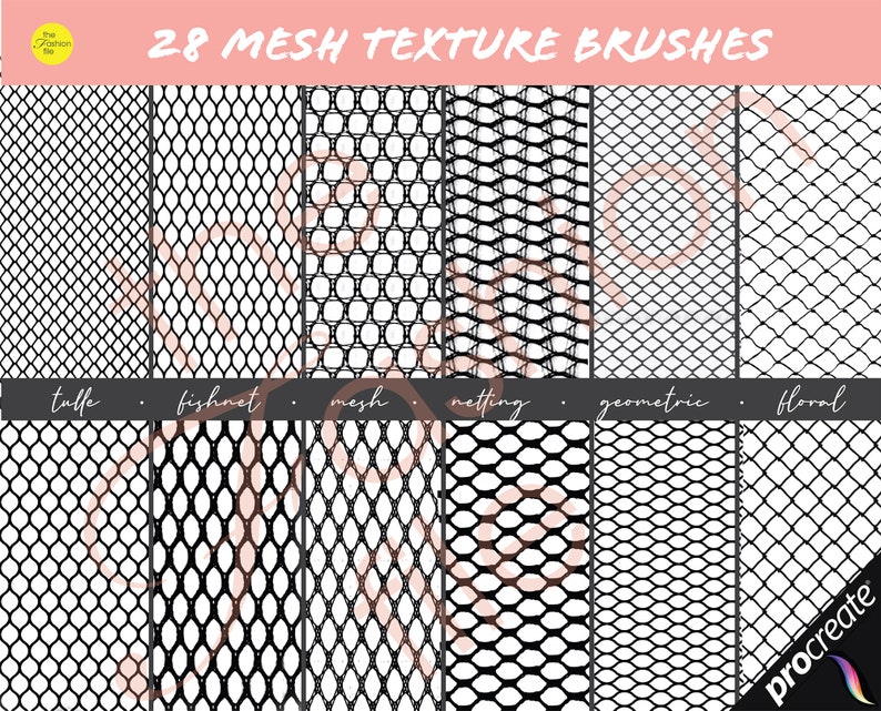 83 PROCREATE FASHION BRUSHES • Lace Fabric Textures Brushes for ...