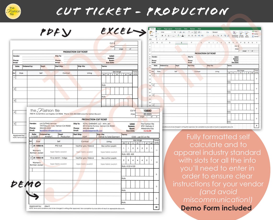 Fashion Designer FORMS TEMPLATES Pack Cost Sheet Pattern | Etsy