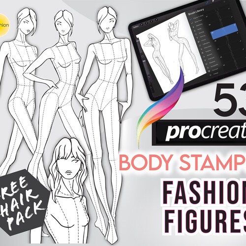Fashion Figure Stamps for Procreate - Etsy
