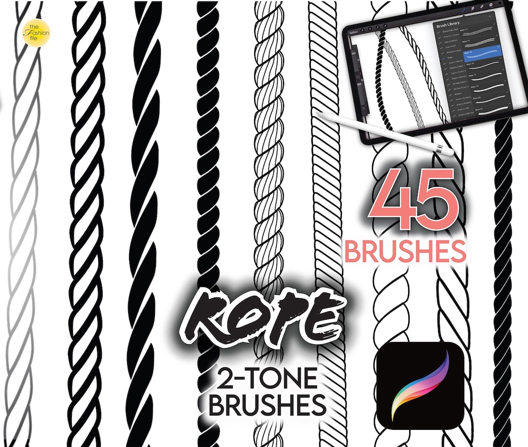 45 PROCREATE ROPE BRUSHES Cord Cording Tie Cordon Sketch Drawing ...
