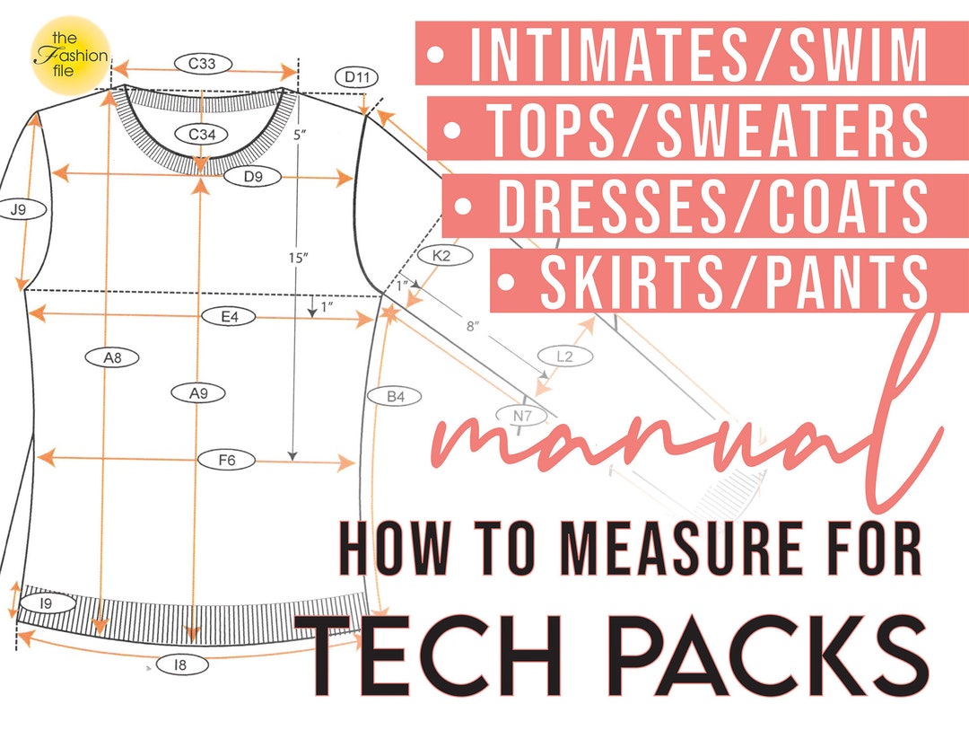 Fashion Tech Pack HOW to MEASURE MANUAL Learn How to Spec - Etsy
