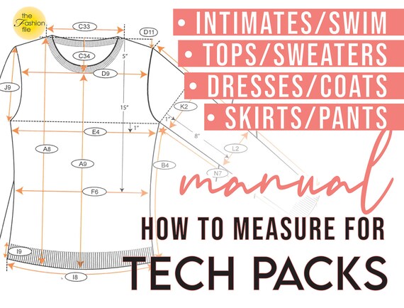 Fashion Tech Pack HOW to MEASURE MANUAL Learn How to Spec | Etsy