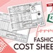 Fashion Design COST SHEET TEMPLATE Form Formatted for Auto Calculation ...